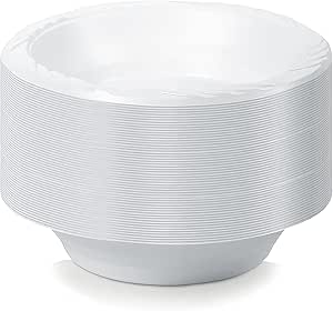Amazon.com: Prime Heavy Duty White Plastic Bowls - 12 Oz (100 Pieces ...