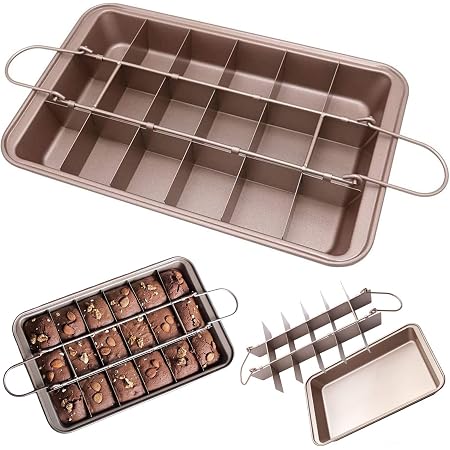Amazon.com: Brownie Pan with Dividers, Non Stick Brownie Baking Pans ...