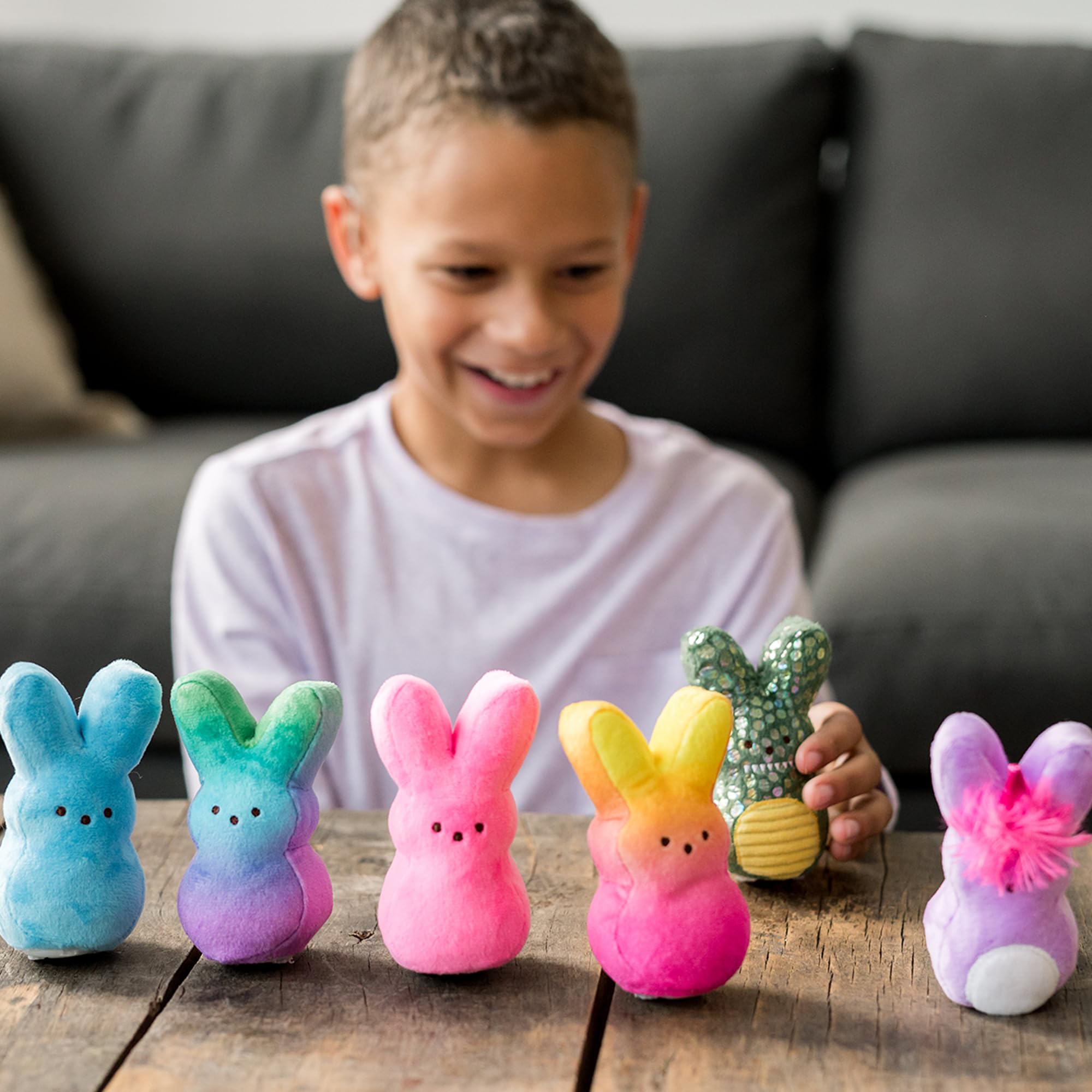 Snapklik.com : Peeps 4” Collectible Palm Pet Bunny Plush Blue Green Ombre