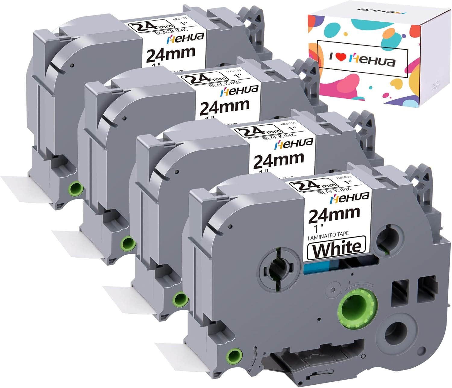 Hehua 24mm 0.94 Laminated White Tape Compatible for Brother P-Touch ...