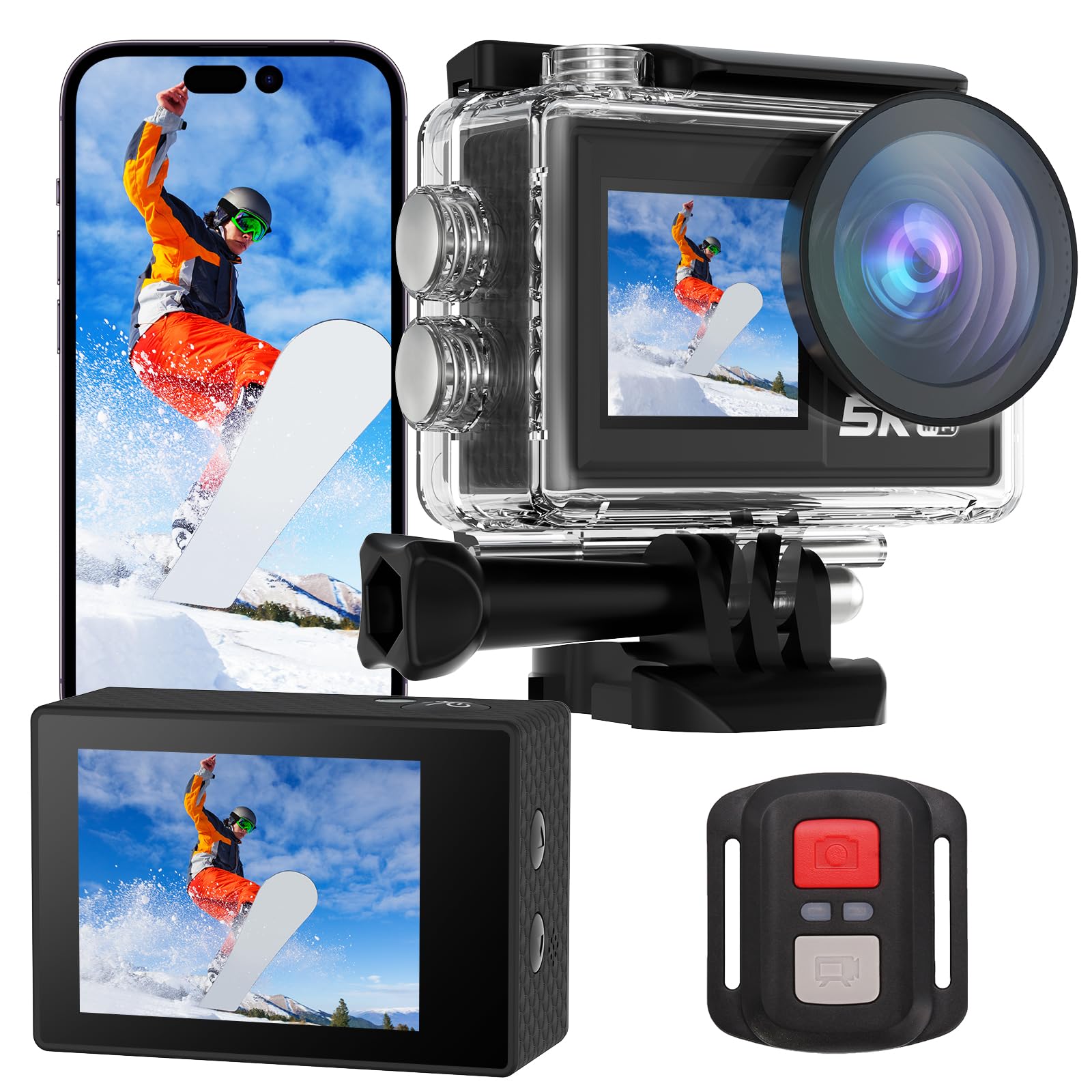 Amazon.com : Ourlife 5K Action Camera, Waterproof Sport Camera ...