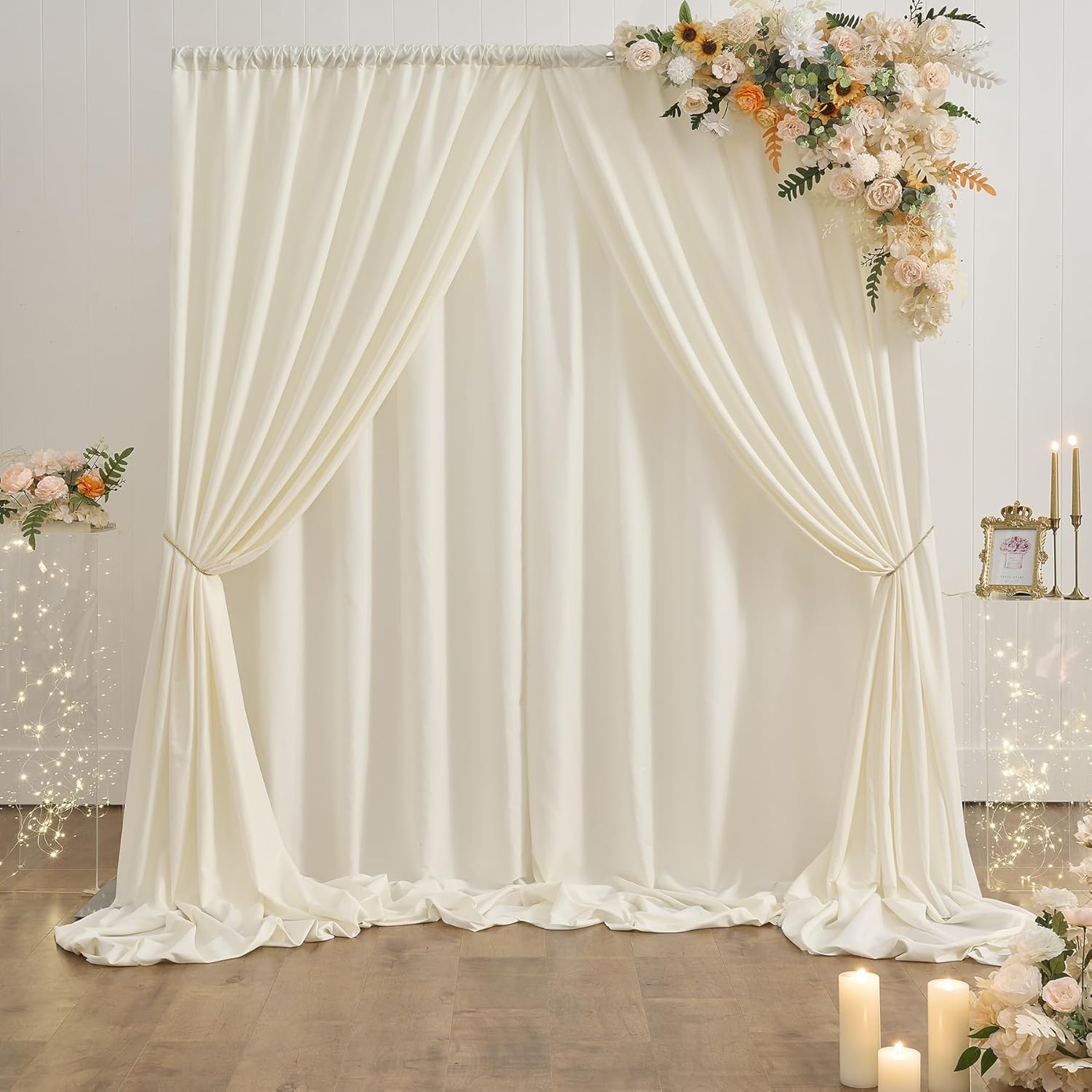 Amazon.com : 30x10FT Ivory Backdrop Curtains for Party, 6 Panels 5x10FT ...