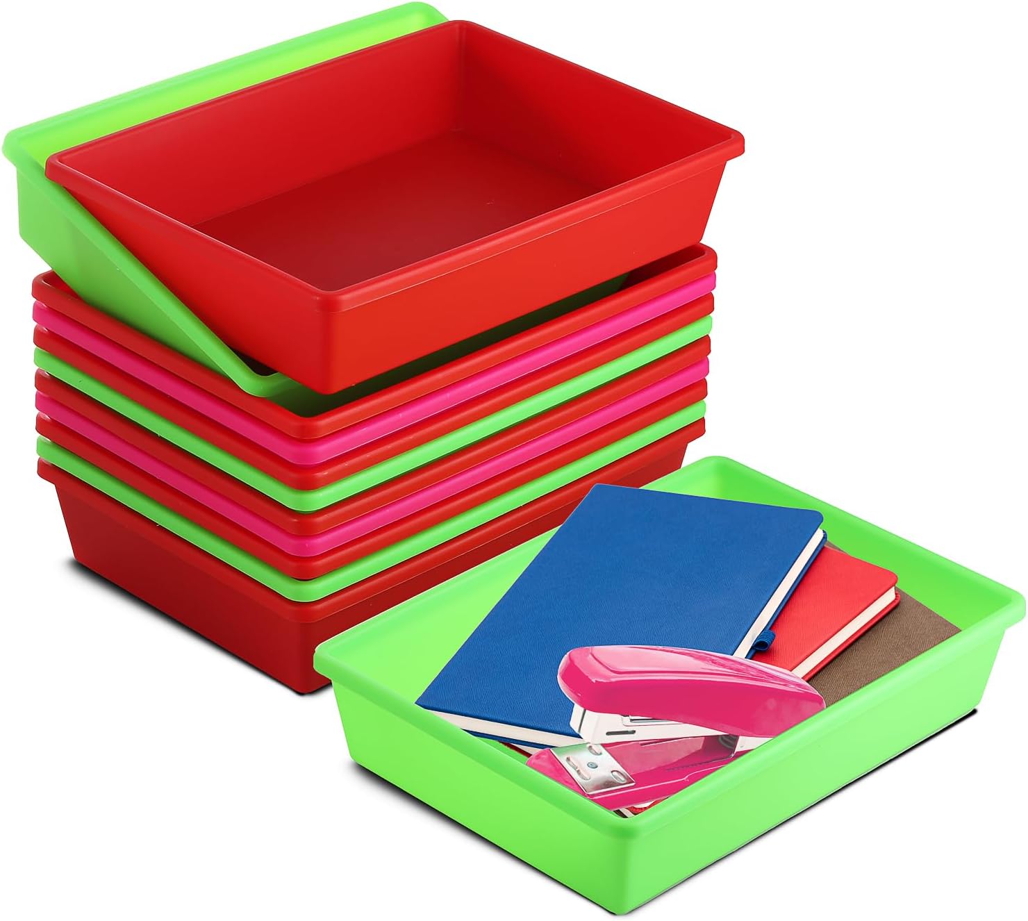 Amazon.com: Zilpoo 12 - Pack Classroom Supply Bins, Desk Organizer ...
