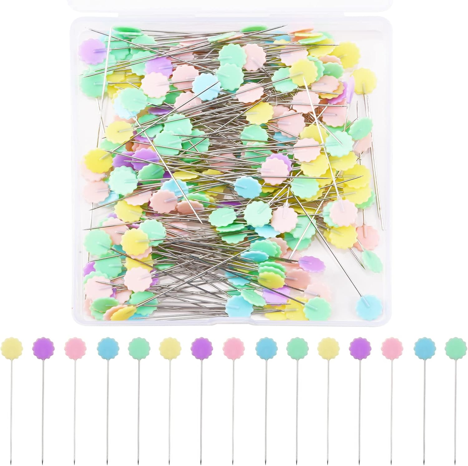 Amazon.com: 250 Pcs Flat Flower Head Sewing Pins, Quilting Pins for ...