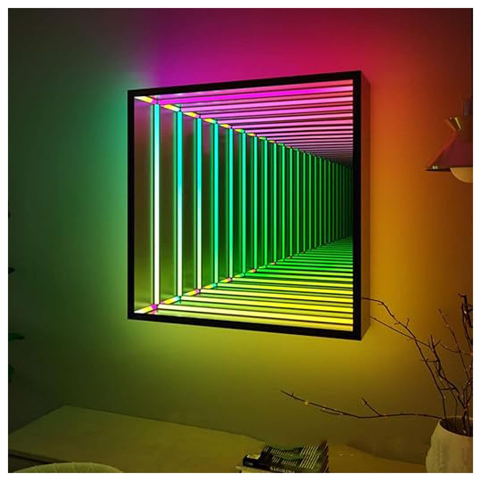 COZLMHJ 3D Mirror Tunnel Light, APP Remote Control Infinity Lamp ...