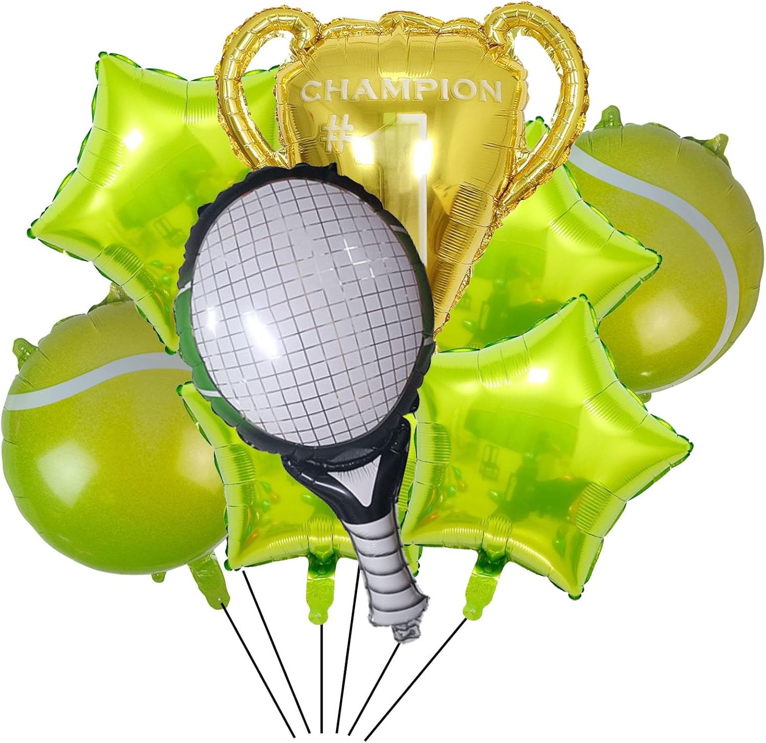 Amazon.com: CSTYWC 8PCS Tennis Ball Foil Balloons Golden Trophy Mylar ...