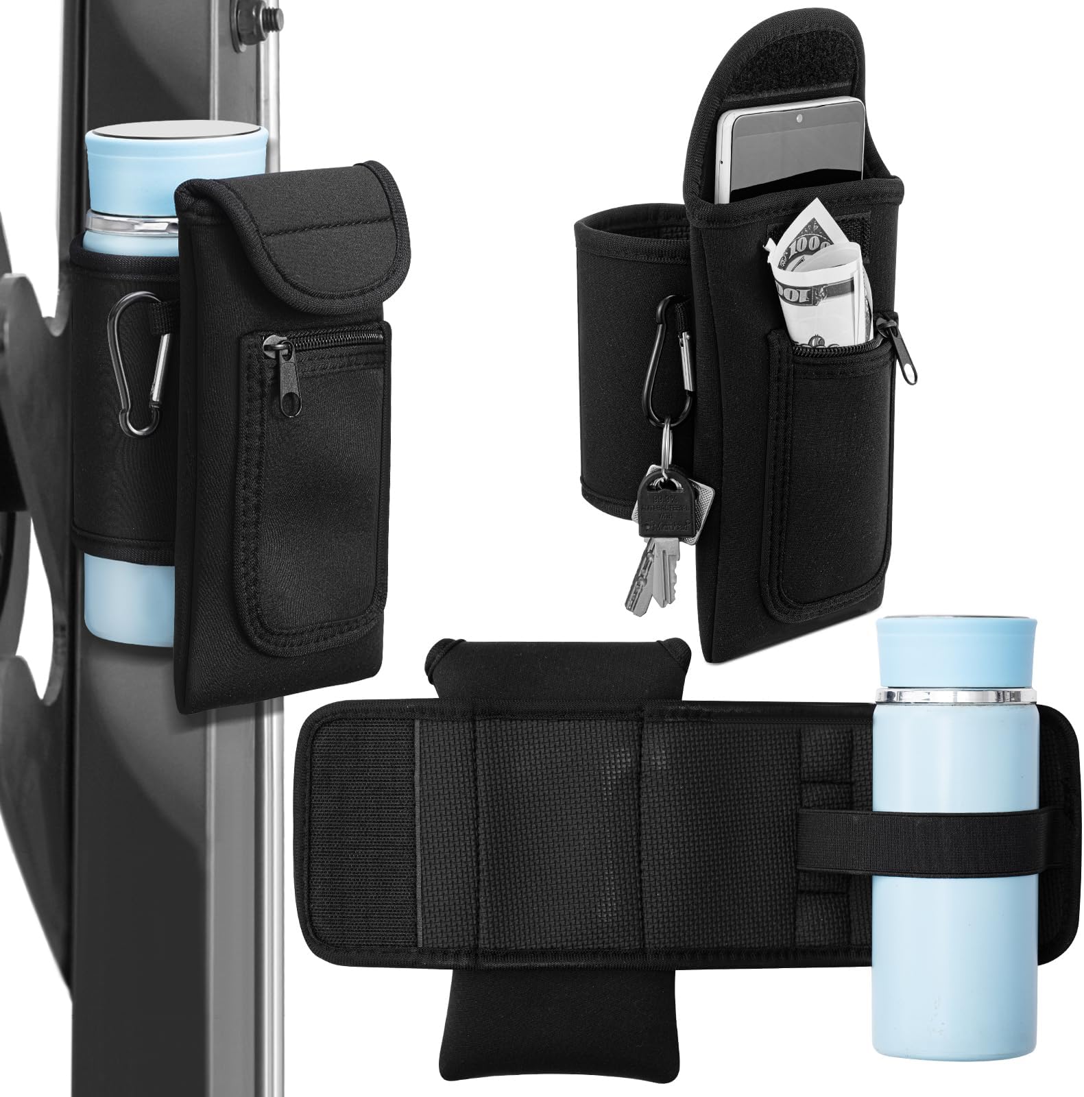 Amazon.com: HODESunPure Magnetic Gym Water Bottle Bag Holder, Built-in ...