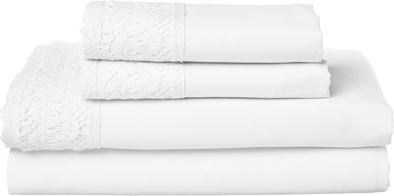 Amazon.com: Modern Threads Soft Microfiber Crochet Lace Sheets ...
