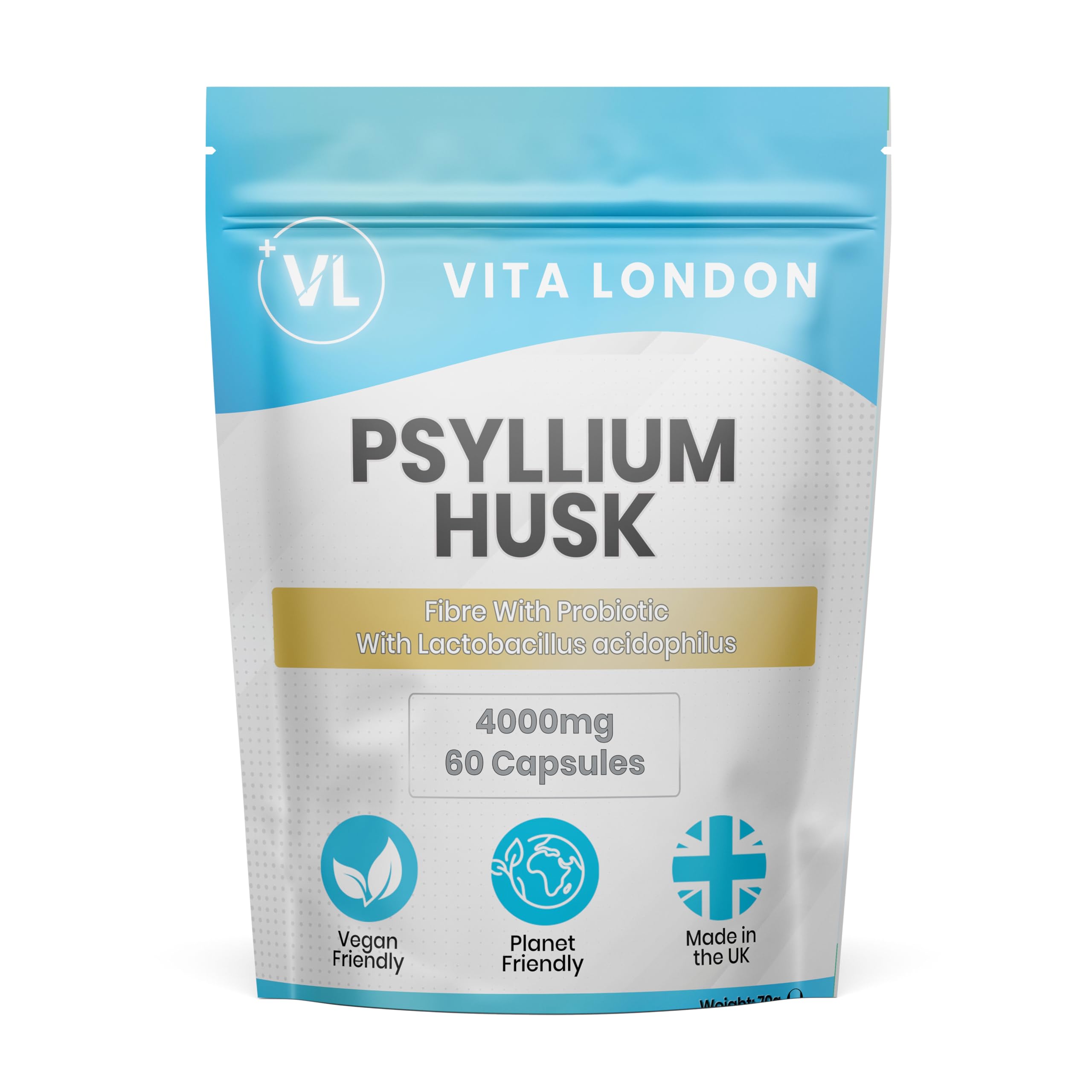 Psyllium Husk Capsules 4000mg | Fibre Supplement with Acidophilus ...
