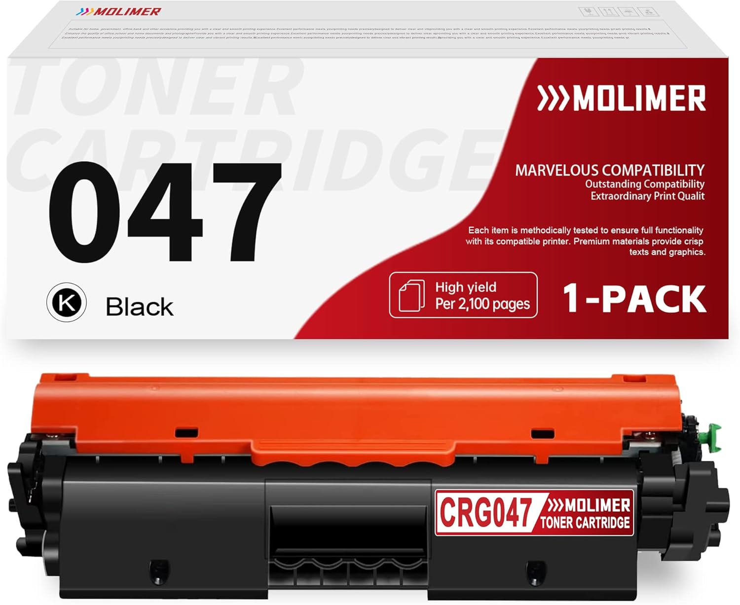 CRG-047 Black Replacement for Canon Toner Cartridge 047 ImageCLASS ...