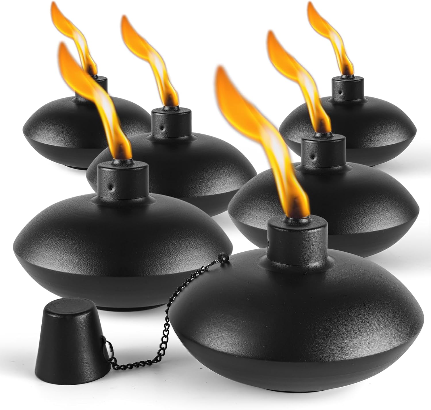 ZSZMFH 6 Pack Metal Table Top Torches,18 oz Citronella Torches for ...