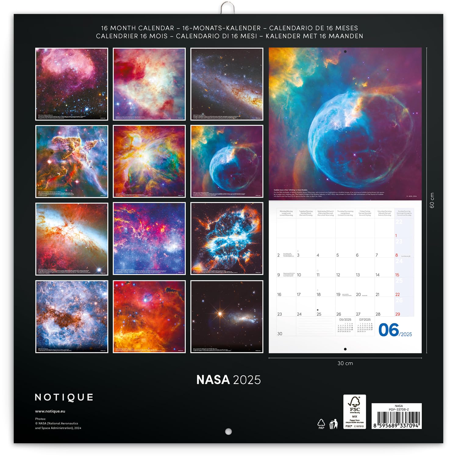 NOTIQUE NASA Wall Calendar 2025 Calendar, Brochure Calendar with ...