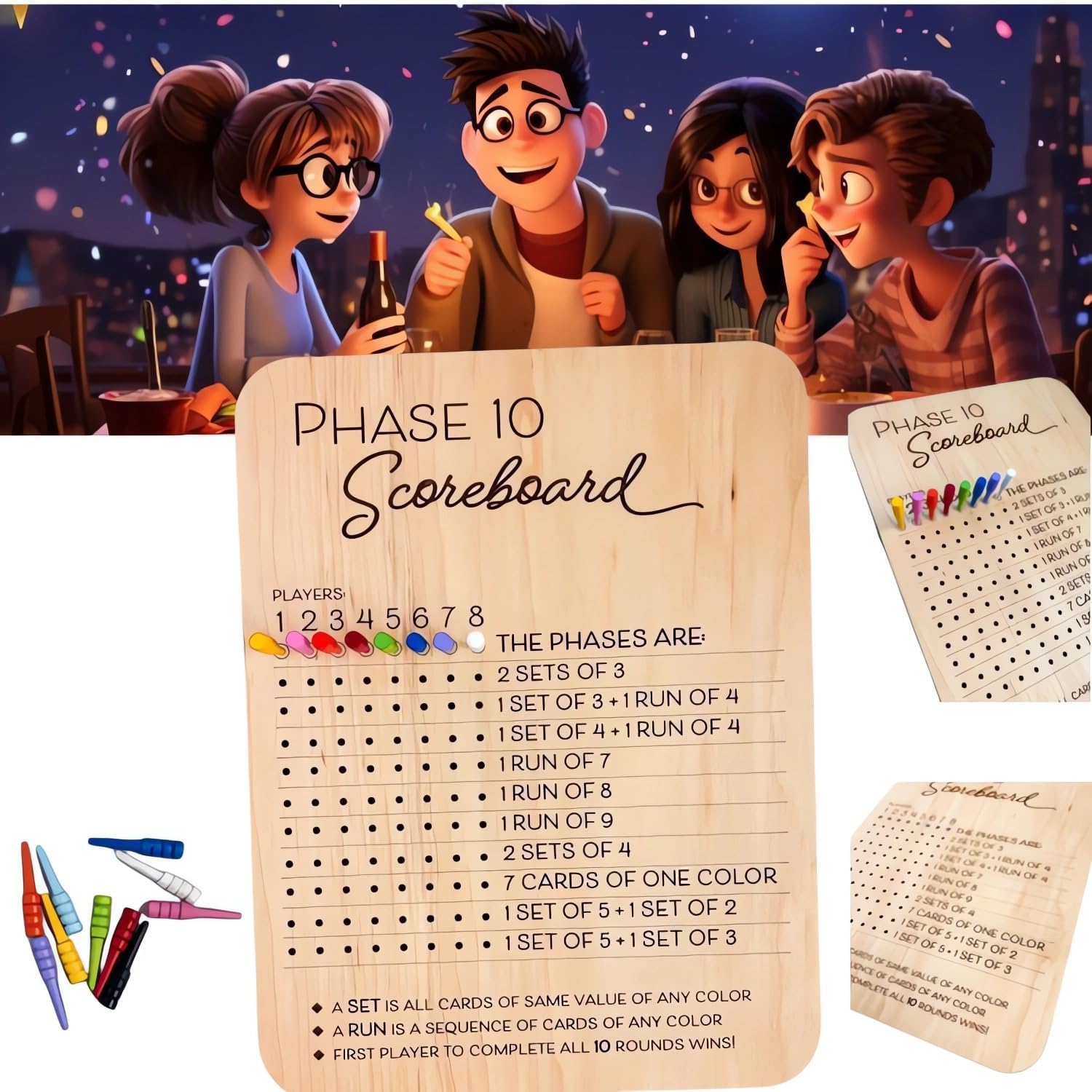 Phase 10 Score Board, Phase 10 Game Scoreboard, Philippines | Ubuy