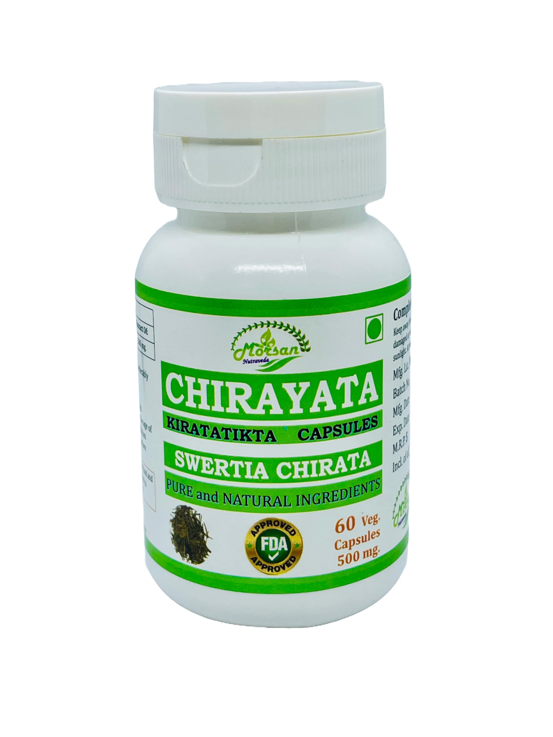 Amazon.com: Chirayata (Swertia Chirata) Capsules for Men and Women ...