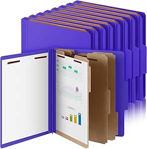 Amazon.com : Skyygemm 12 Pcs Classification Folders Letter Size, Back ...