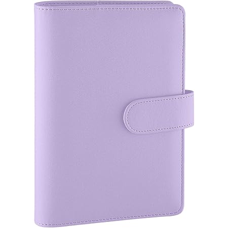 Amazon.com : A6 Refillable 6 Ring PU Leather Budget Binder,Mini Notebook Binder Cover for A6 ...