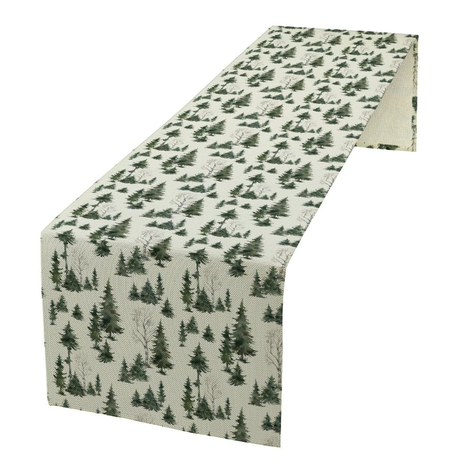Amazon.com: Forest Table Runner, Pine Coniferou Trees Forest Watercolor ...