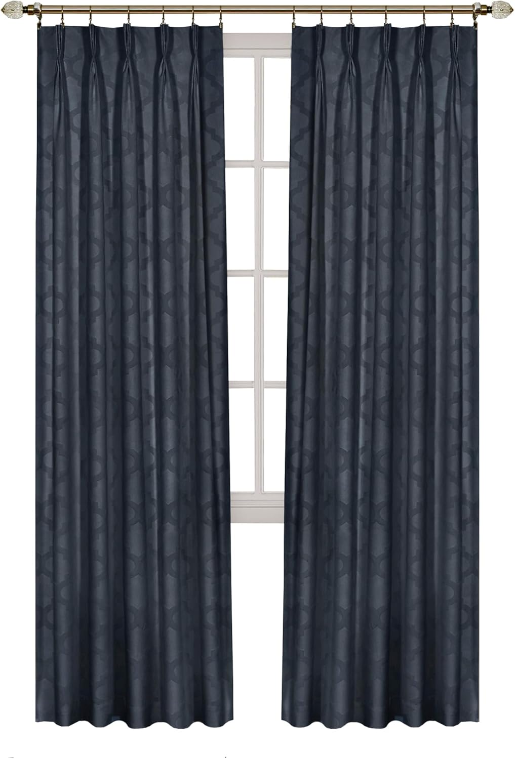 Amazon.com: Windsor Room Darkening Pinch Pleat Panel Window Curtains ...