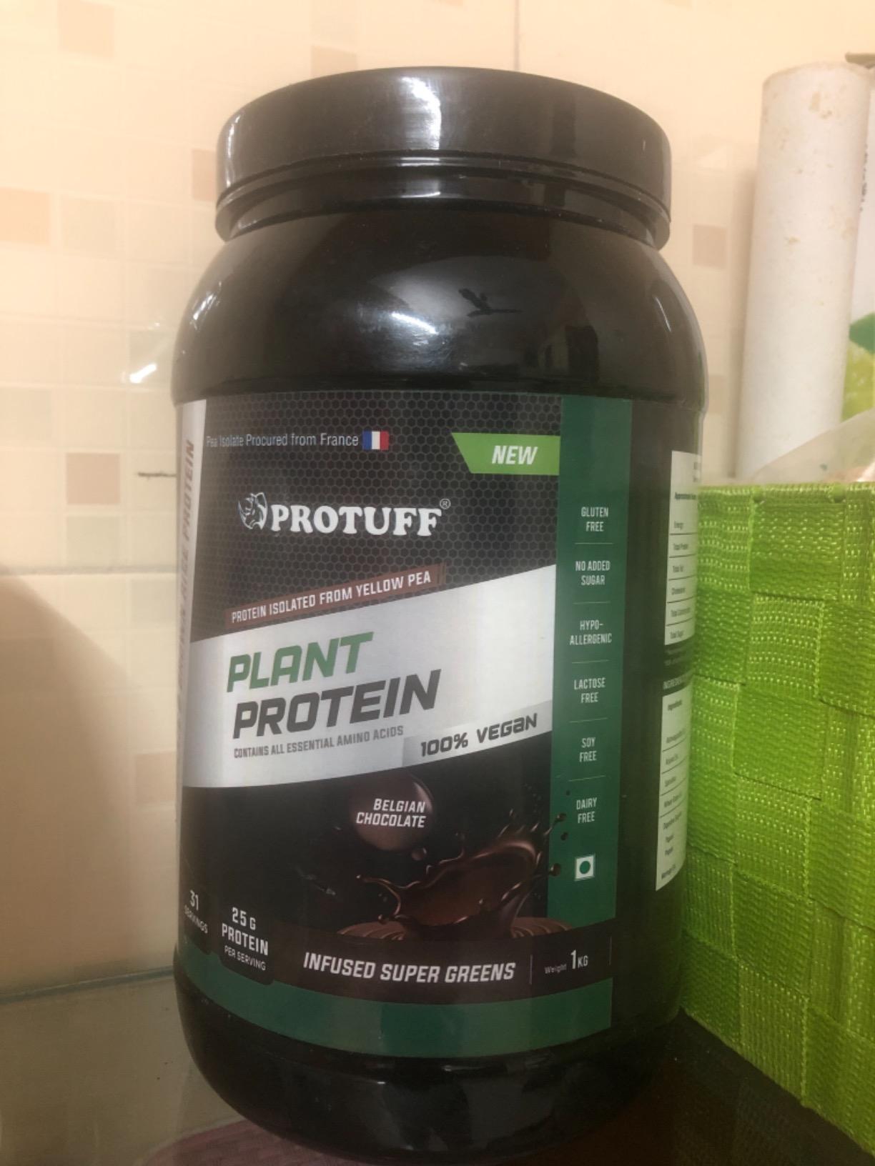 PROTUFF Plant Protein Powder, Vanilla, 25g Vegan Protein, 5.37g BCAAs ...