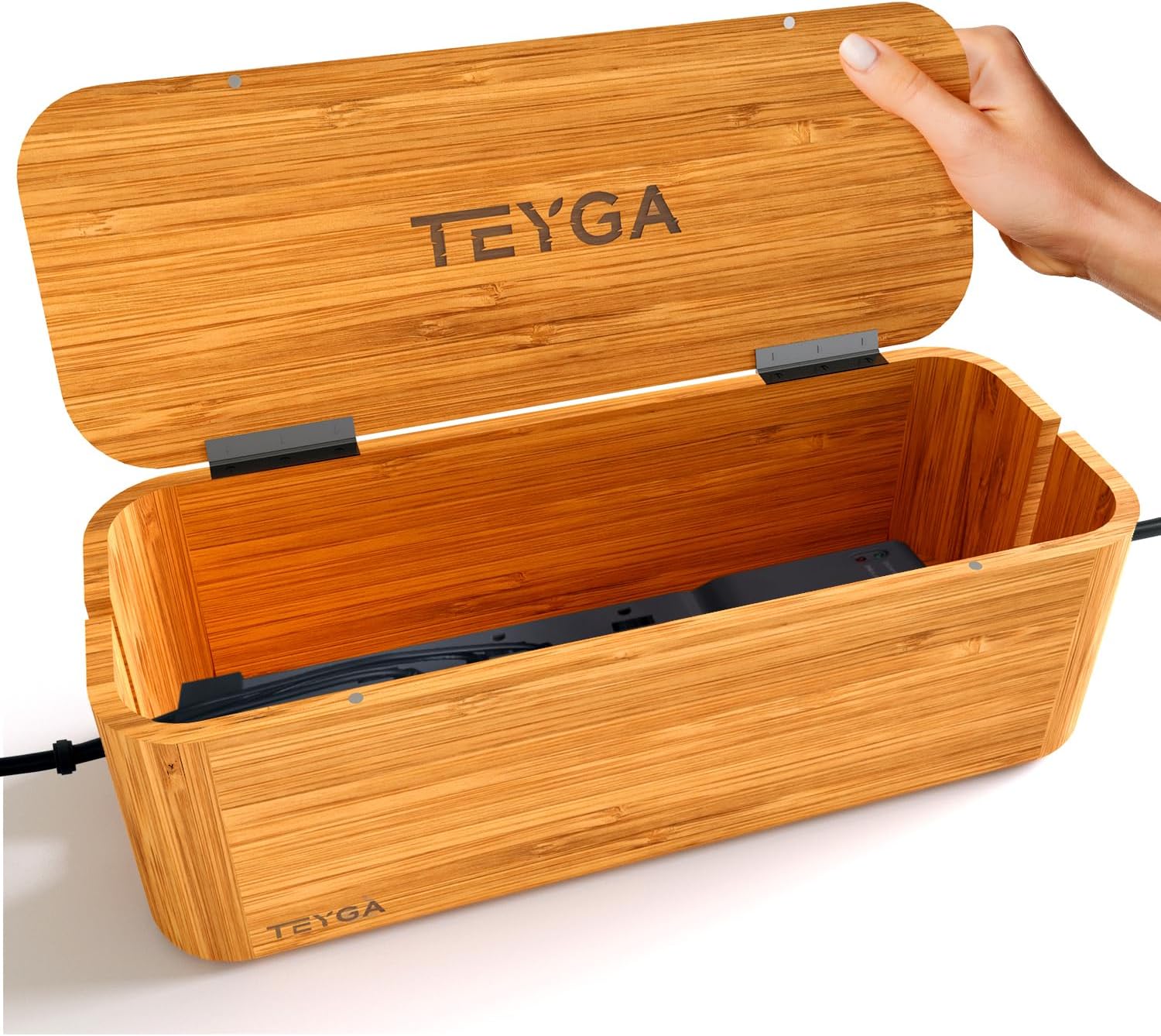 Amazon.com: Hoteam 48 Pcs Wooden Cable Management Box Cable Organizer ...