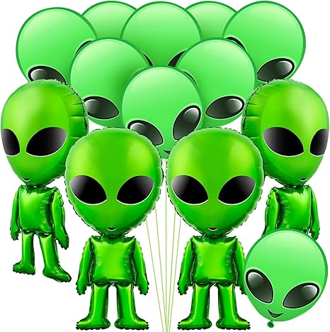 Amazon.com: Libima 52 Pcs Alien Balloon Outer Space Alien Decorations ...