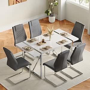 Amazon.com - gopop Dining Table Set for 6, Kitchen Table Chairs Set of ...
