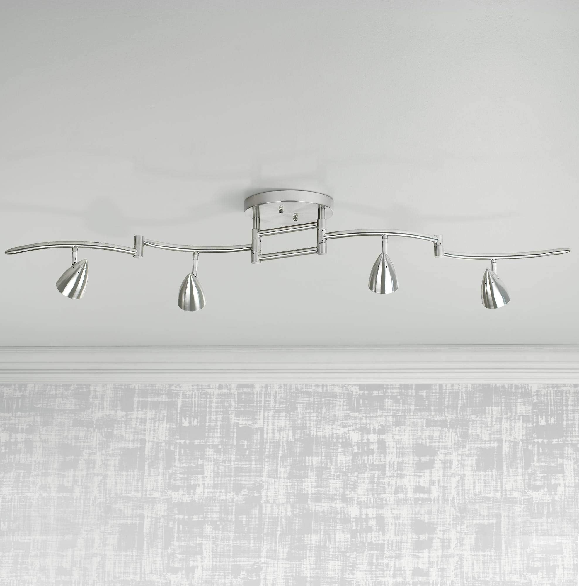 Cal Lighting SL-954-5-BS/WH Track Lighting with White Glass Shades ...