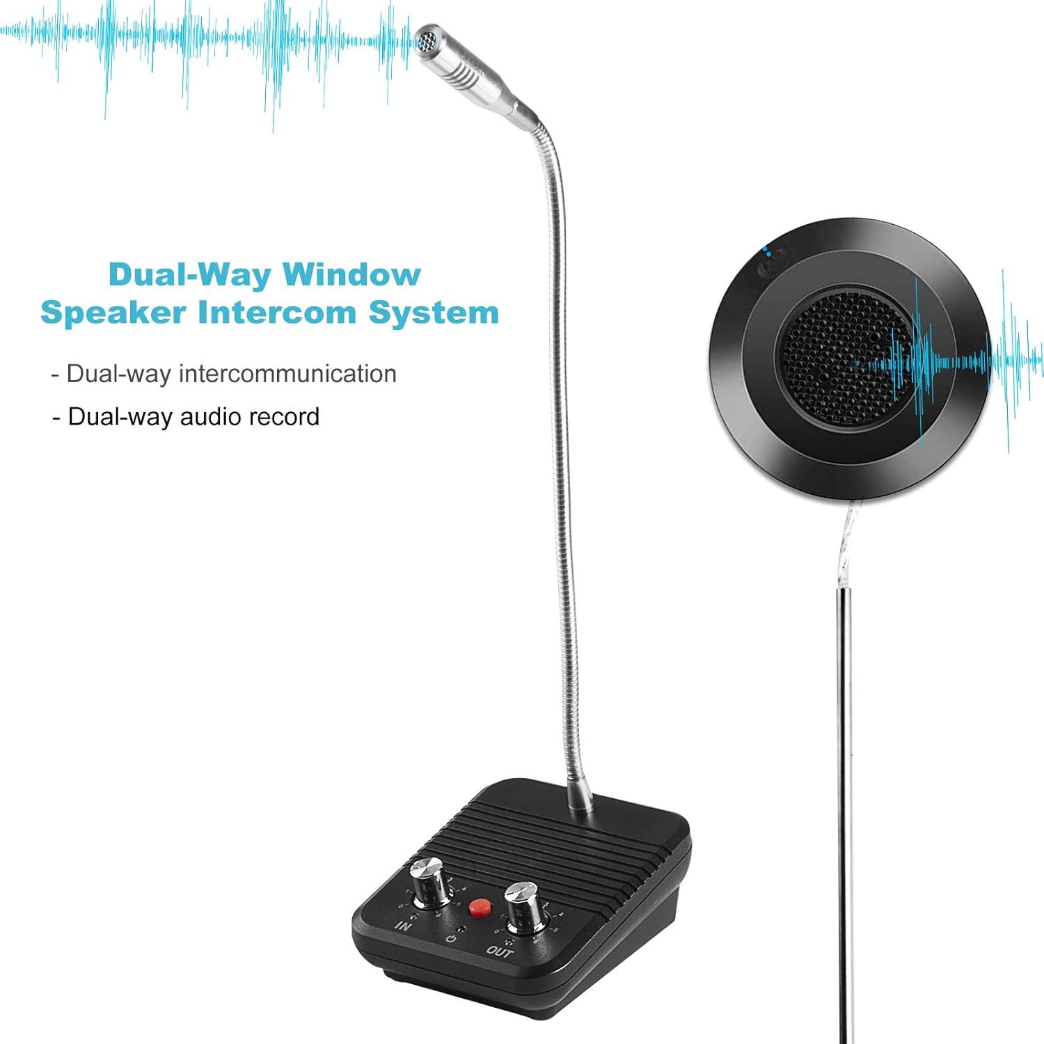 Dual Way Counter Intercom System – Window Microphone intercom Counter ...
