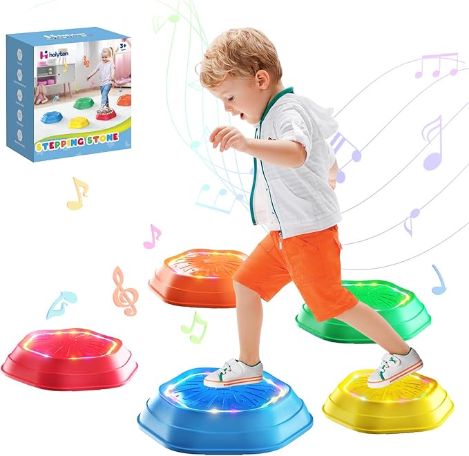 Amazon.com: Holyton Music Light Up Stepping Stones for Kids, 5-Pack ...