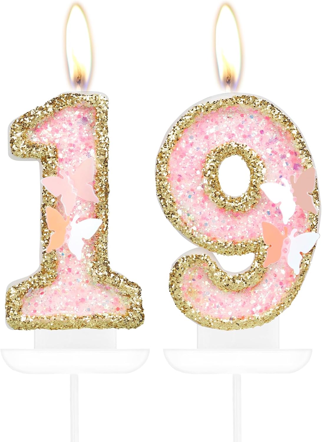 Amazon.com: iNINGER Birthday Candle,Butterfly 19th Birthday Party ...