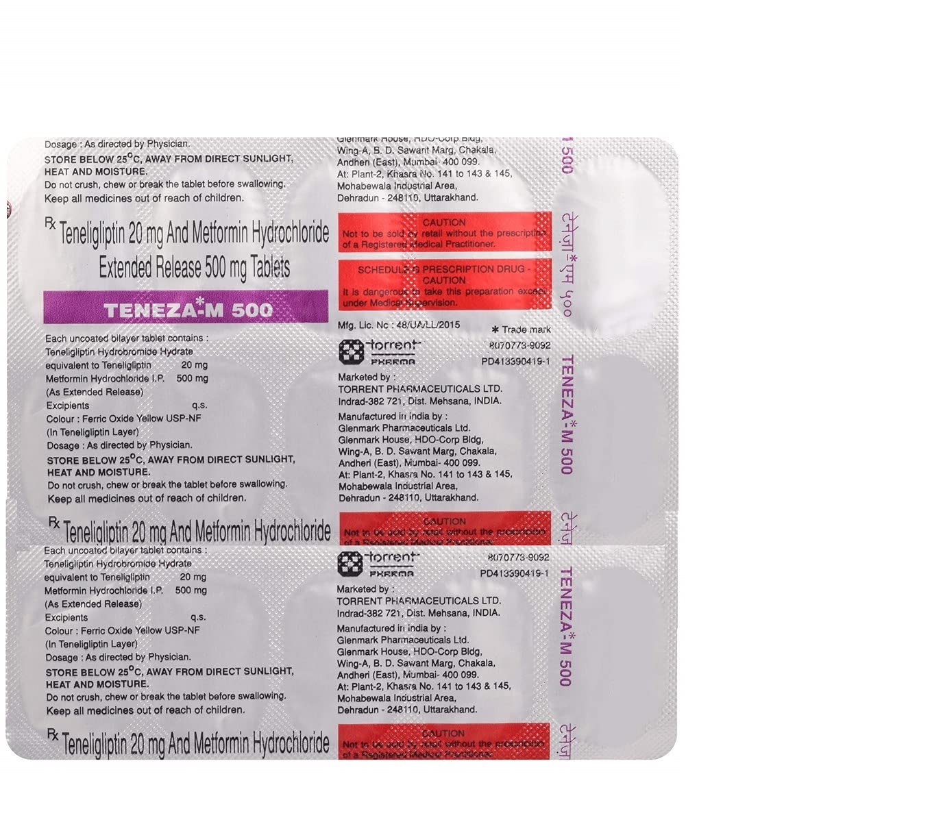Teneza-M 500 - Strip of 15 Tablets : Amazon.in: Health & Personal Care