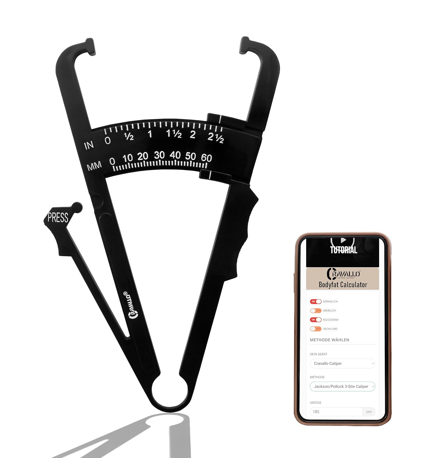 Cravallo Caliper Body Fat Meter, Fat Nippers Easy and with video ...