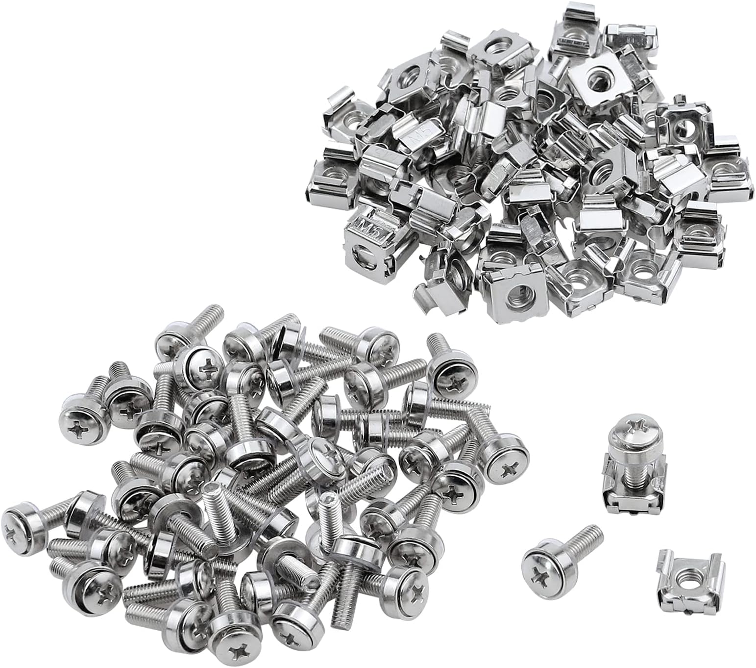 Amazon.com: Antrader M5 Screws-M5 x 20mm Screw+Washer+Cage Nut, Server ...