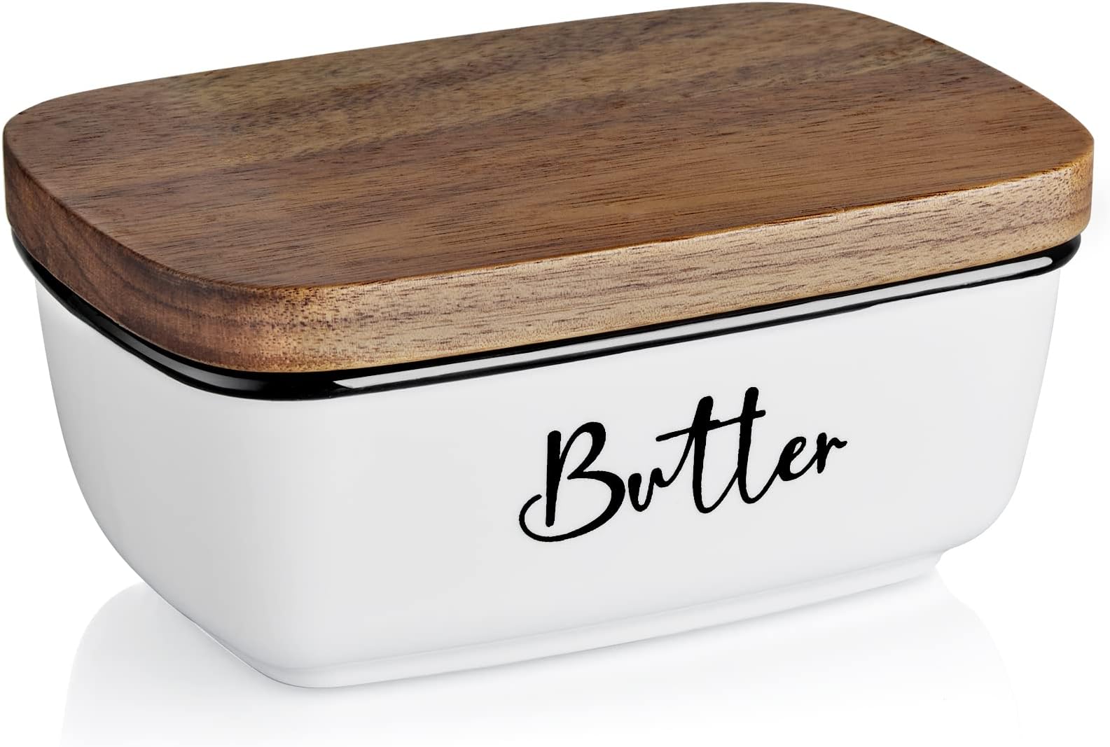 Amazon.com | Hossejoy Large Butter Dish with Lid and Knife, Porcelain Butter Keeper Container ...