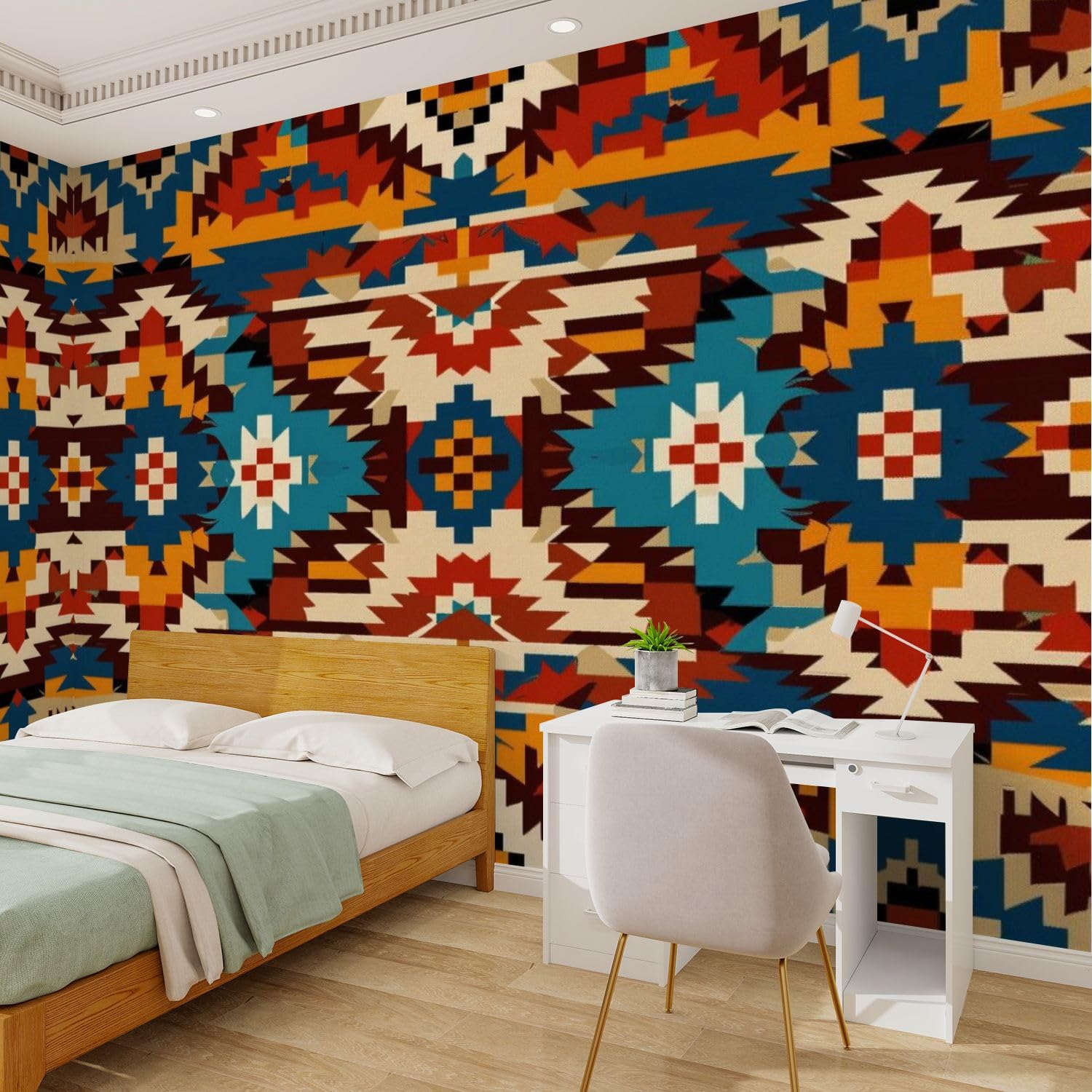 Colorful Tribal Print Wallpaper