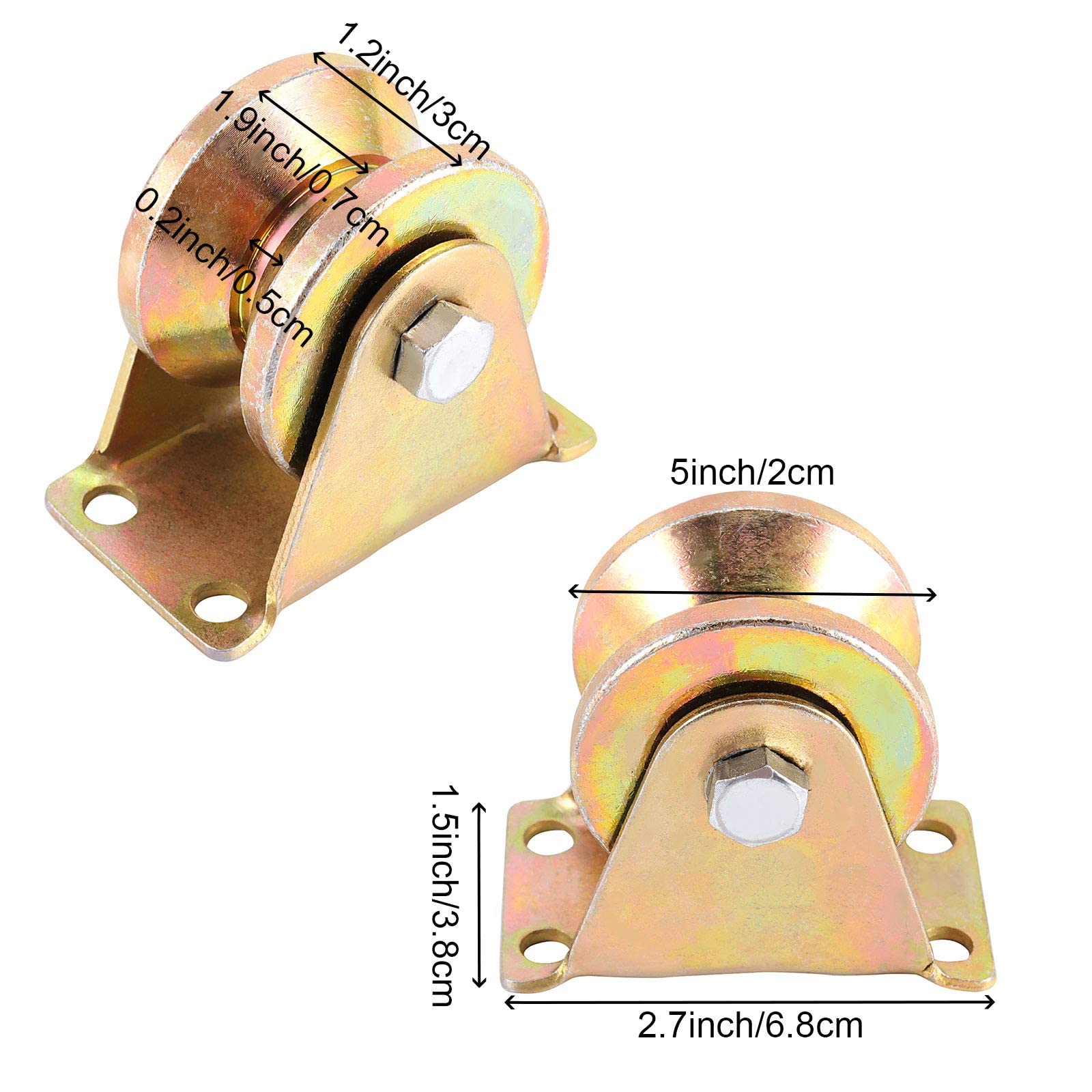 Snapklik.com : ZEONHEI 4 Pack 2 Inch V Groove Wheel, Heavy Duty V ...