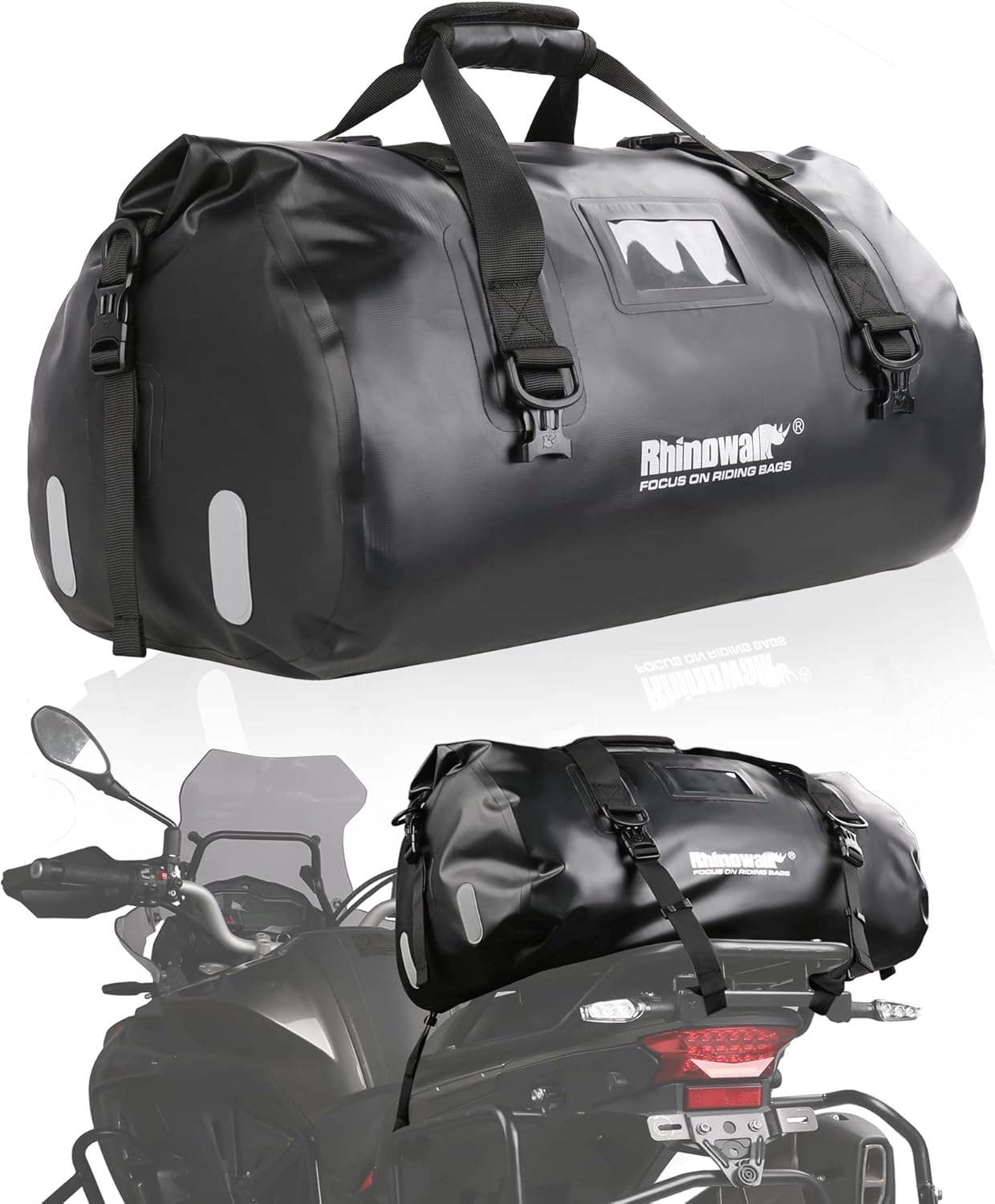 Rhinowalk Motorcycle Tail Bag 45L Waterproof Motorcycle Rear Seat Bag ...