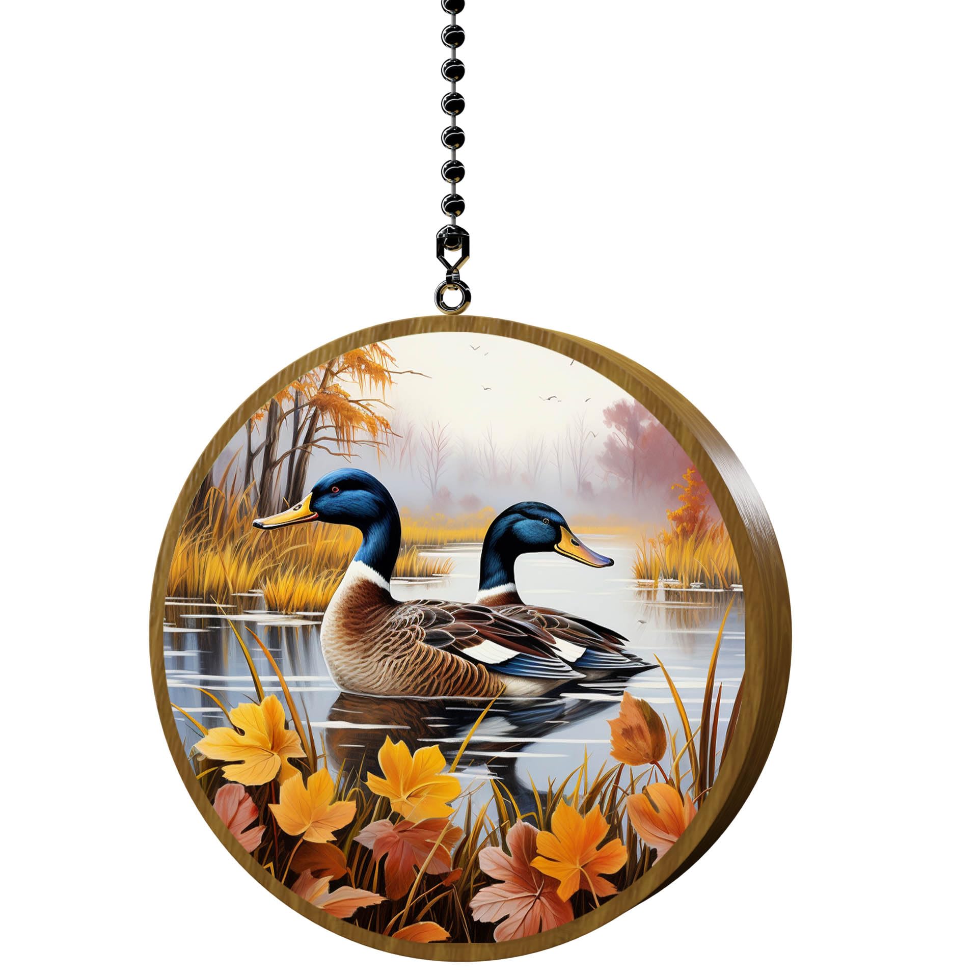 Amazon.com: Gotham Decor Duck Fan Pull Autumn Mallard Ducks Hardwood ...