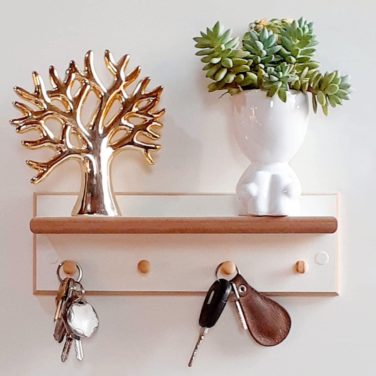 Tutti Full Porta Chaves de Parede com Prateleira MDF Moderno com 4 ...
