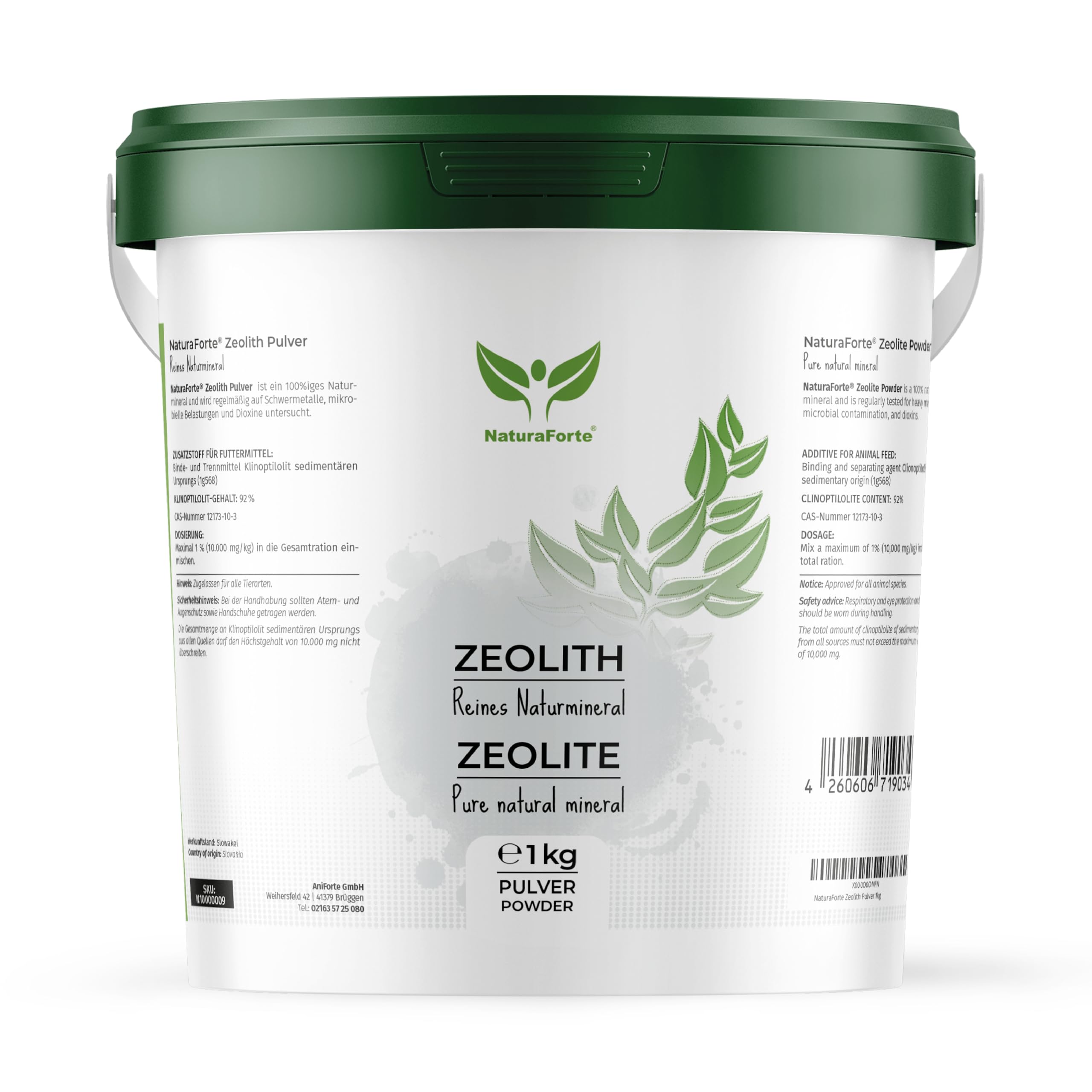 NaturaForte Zeolite Poudre 1000g - Clinoptilolite 92%, Terre extra fine ...