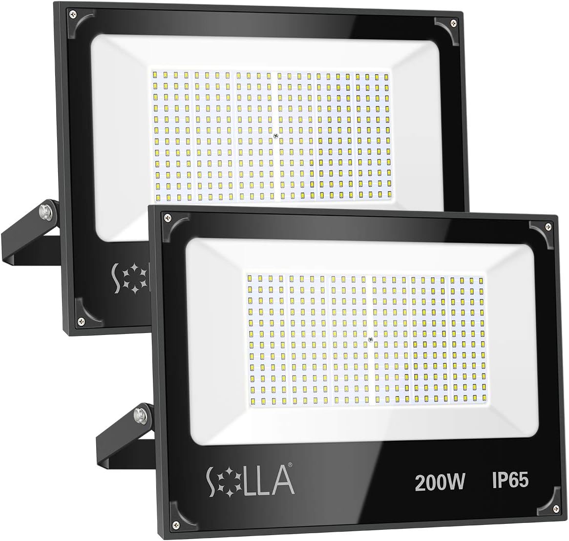 2 Pack 200W Led Flood Light, SOLLA 16000lm 6000K Daylight White ...