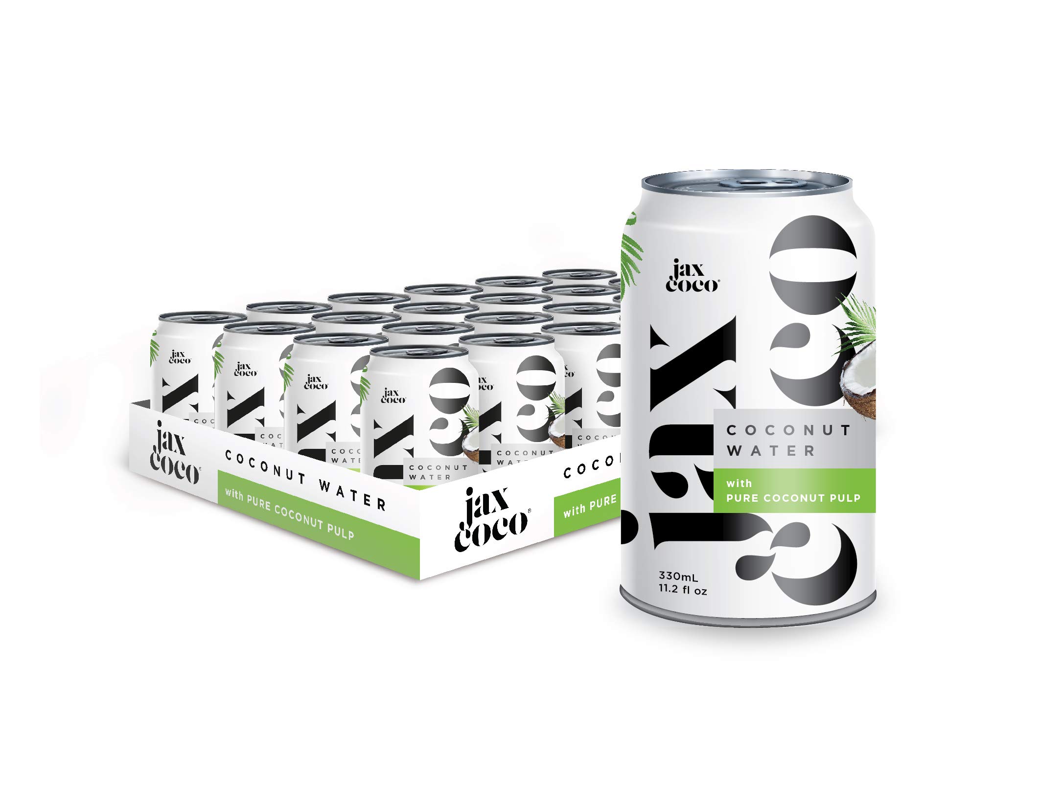 Buy Jax Coco - 100% Pure Coconut Water With Pulp | 24 x 330ml | Coconut ...