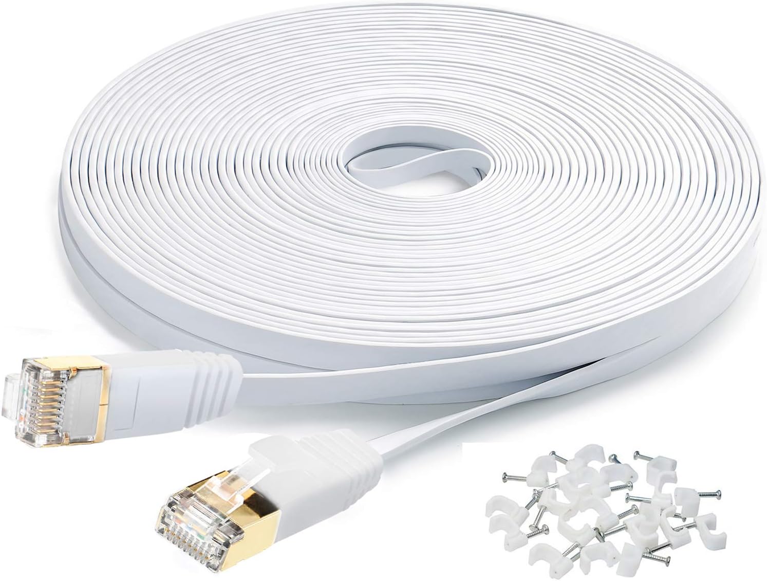 Amazon.com: Cat 7 Ethernet Cable 50 ft, High Speed Flat Internet Cable ...