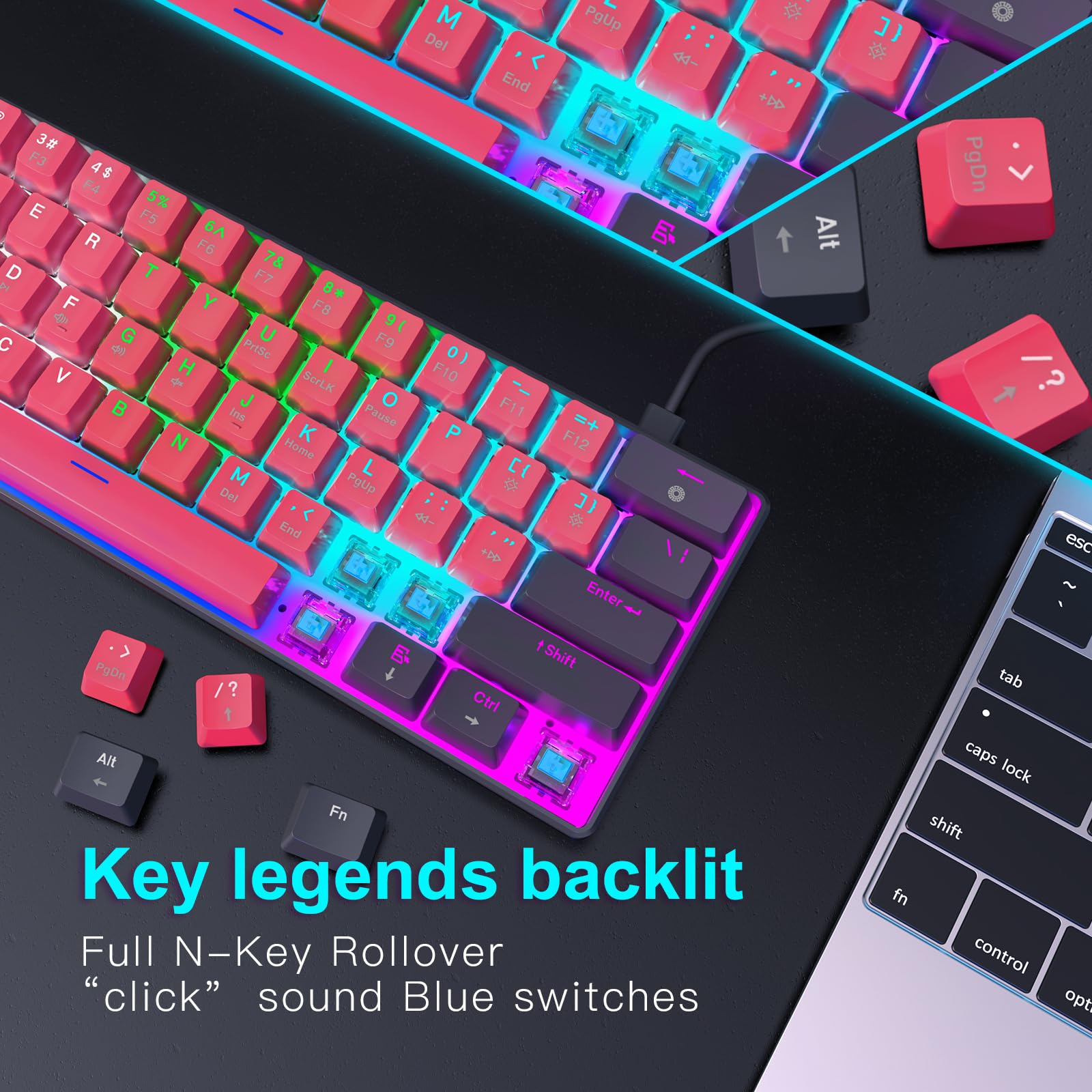 Snapklik.com : RAZEAK Portable 60% Mechanical Gaming Keyboard