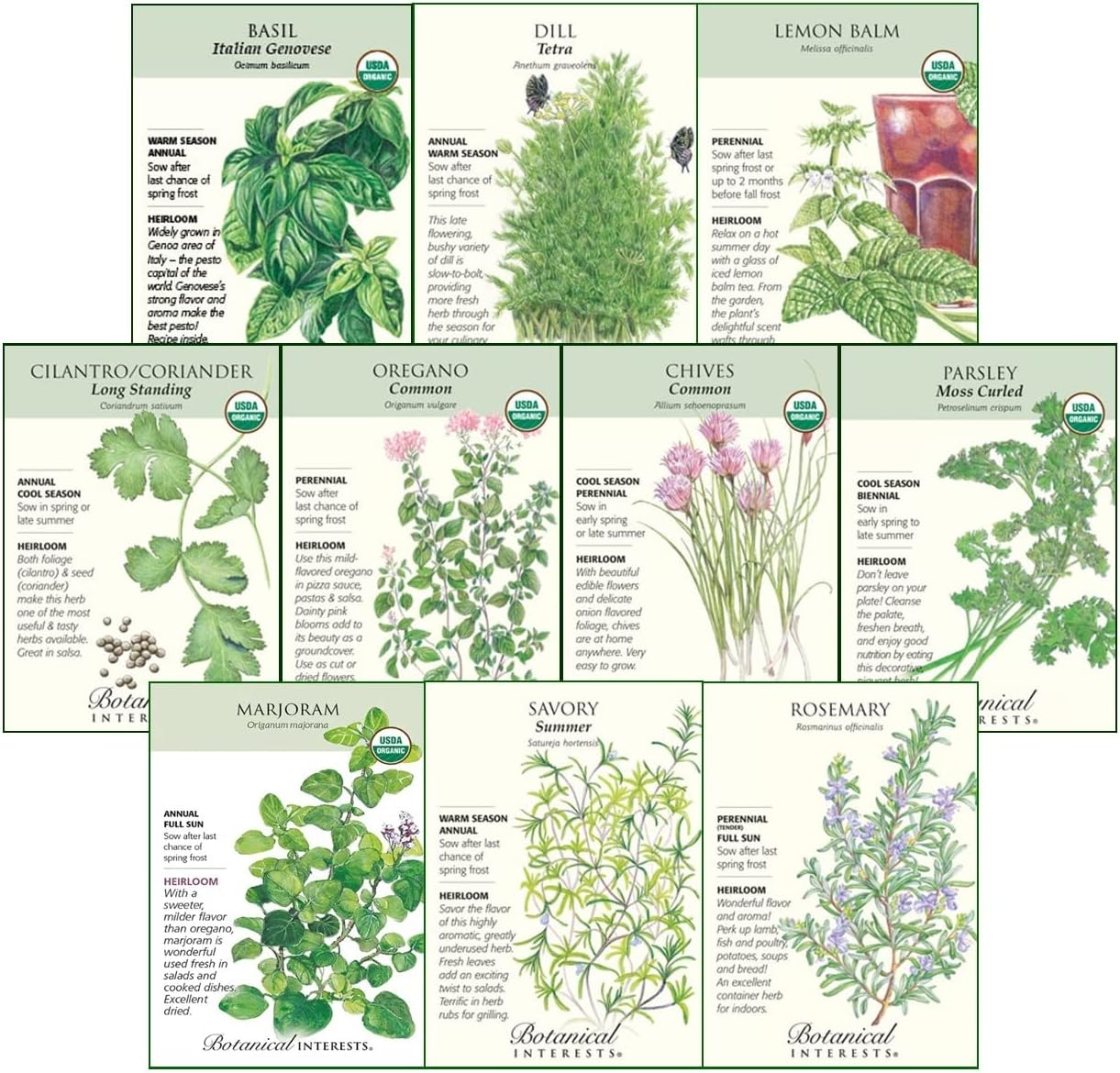 Amazon.com : Botanical Interests Non-GMO Starter Herb Garden Seed ...