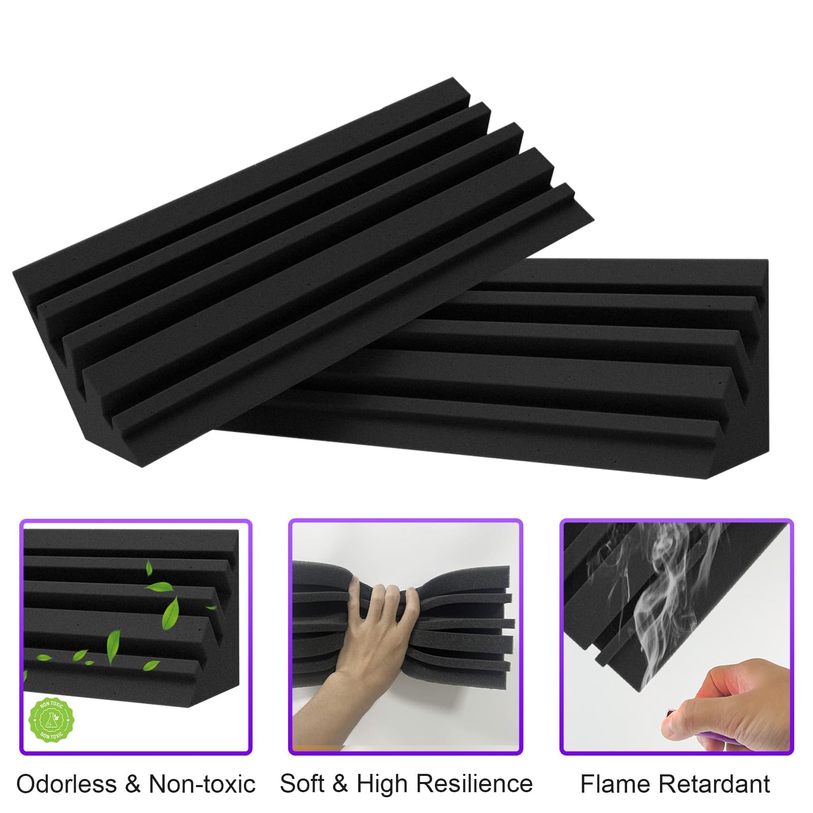 Snapklik.com : Bass Traps, 12 Pcs 4 X 4 X 12 Inches Dense Thick Studio ...