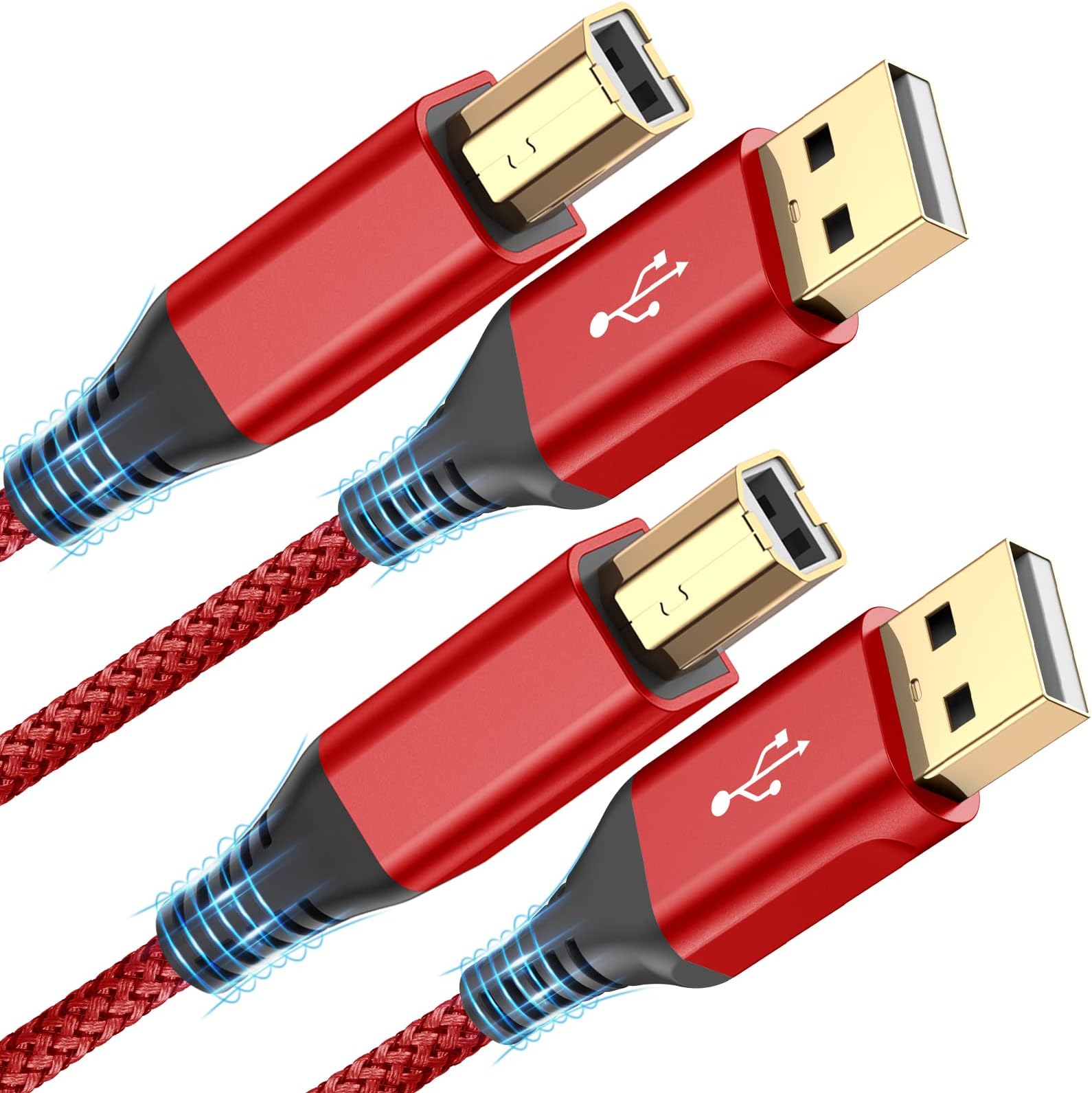 Amazon.com: Printer Cable 12Ft,Tan QY USB 2.0 High Speed Gold-Plated ...