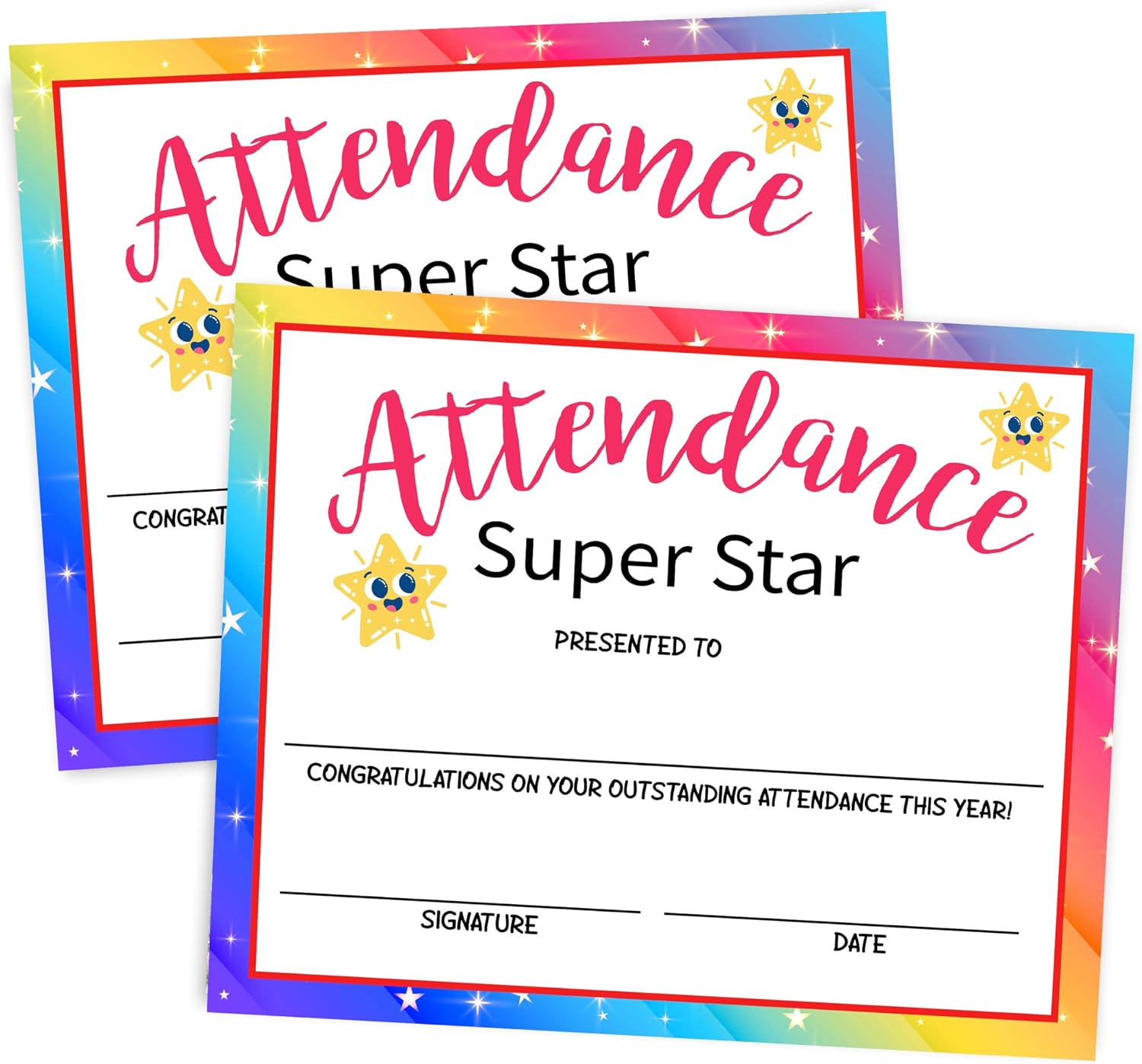 Amazon.com : Attendance Certificates of Recognition, Super Star Award ...