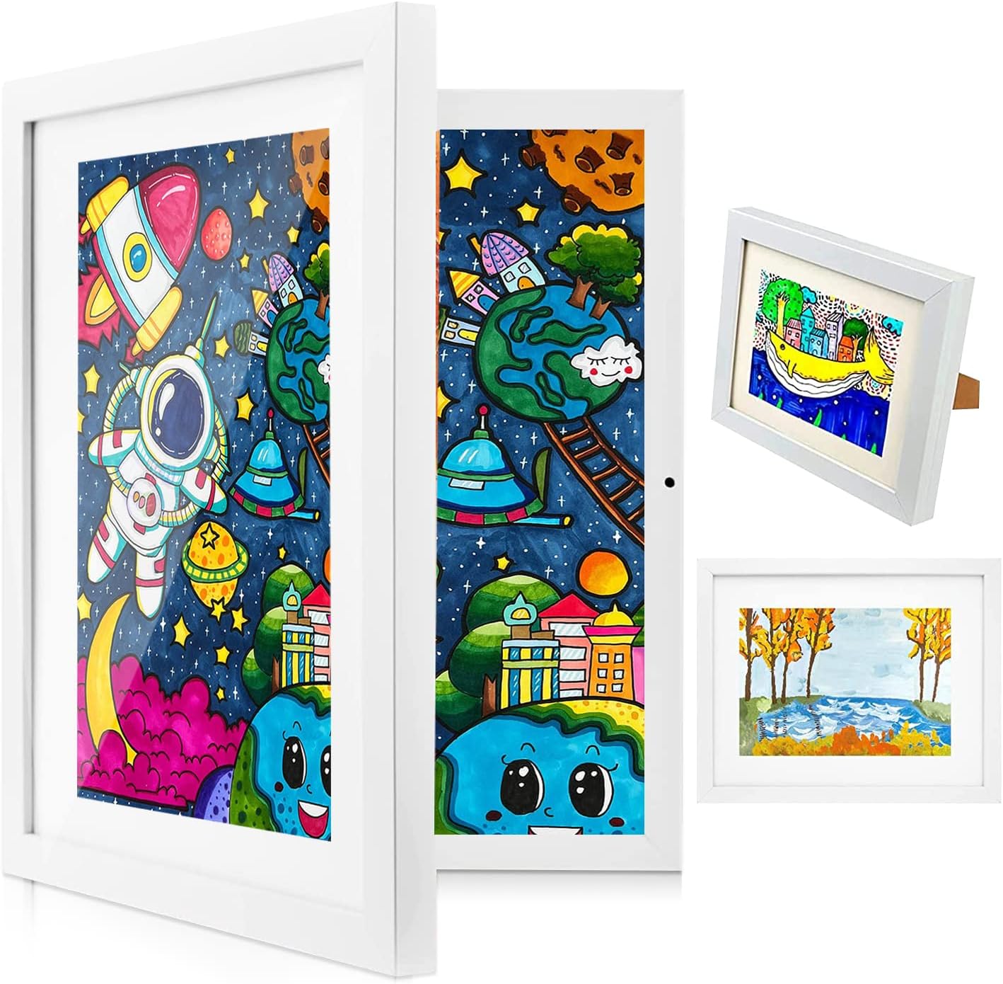 MJFS Wooden Picture Frame for 50 Pictures A4 Front Opening Photo Frames ...