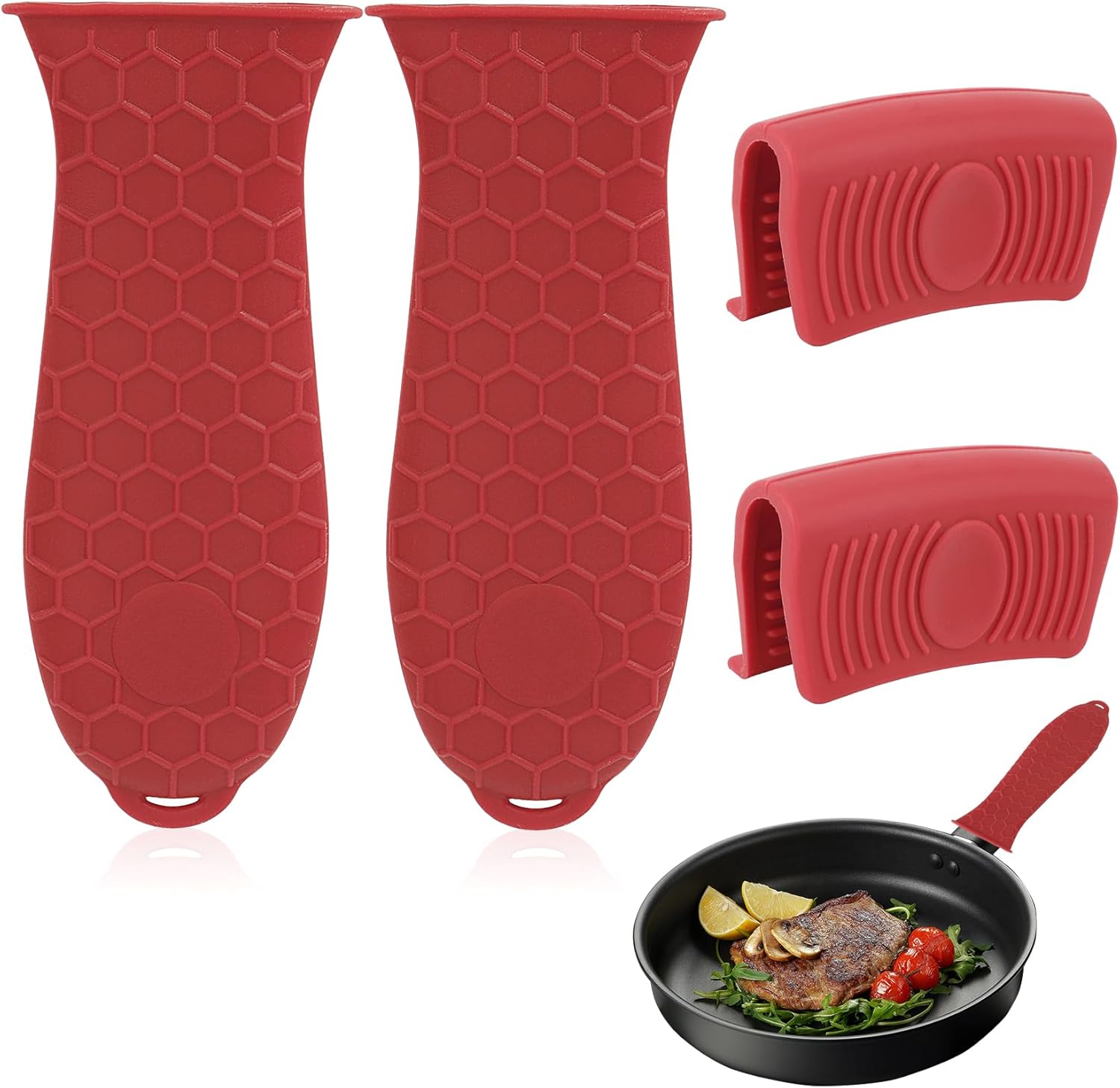 Amazon.com: Cast Iron Handle Cover, 4 Pack Silicone Pot Handle Cover ...